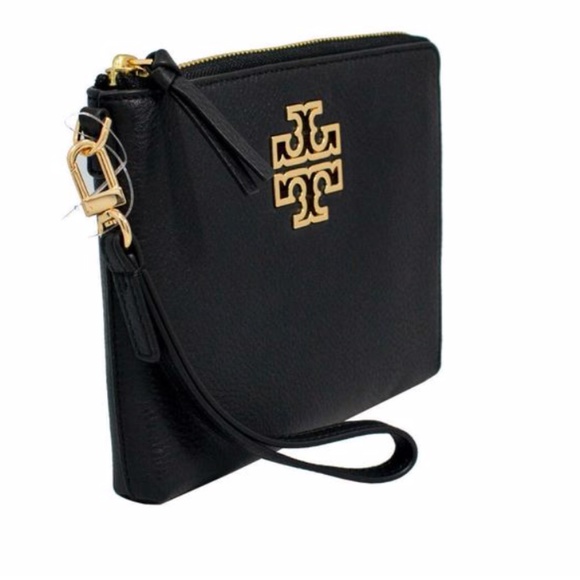Tory Burch | Bags | Tory Burch Black With Tag Britten Large Zip Pouch ...